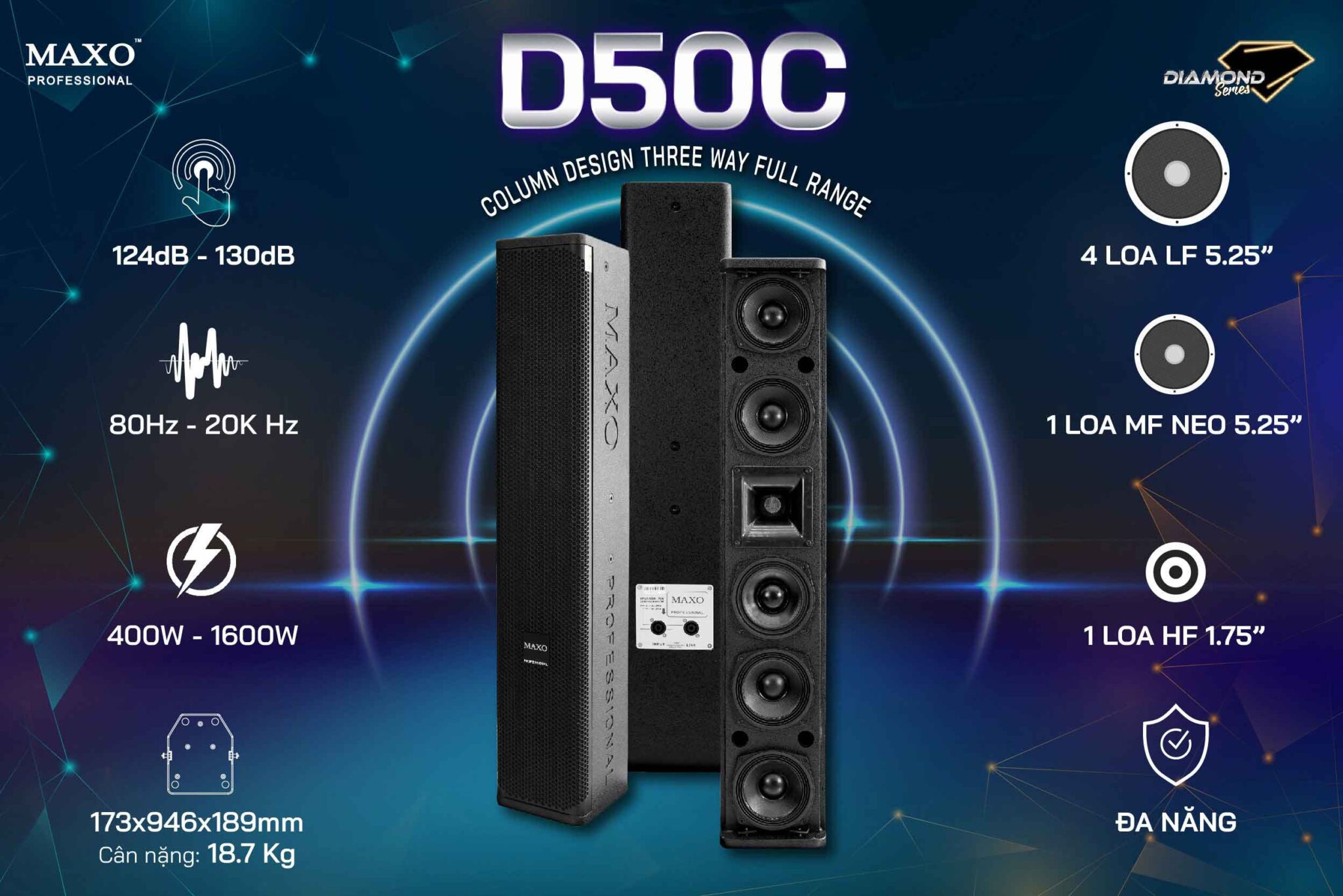 Loa Column D50C - MAXO Audio